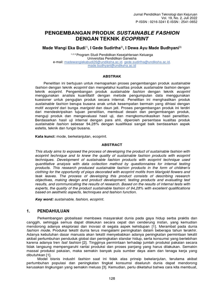 Pengembangan Produk Sustainable Fashion Dengan Teknik Ecoprint | PDF | Seni