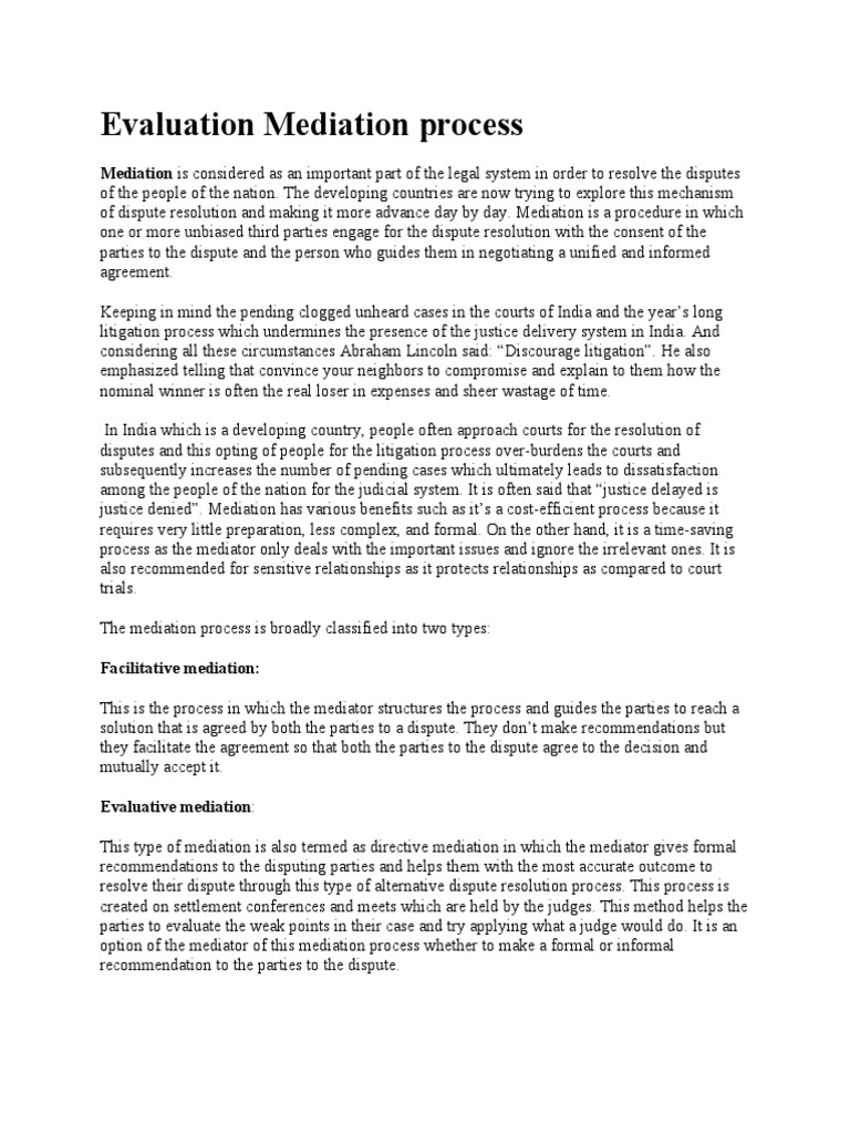 Mediation Process | PDF | Mediation | Government