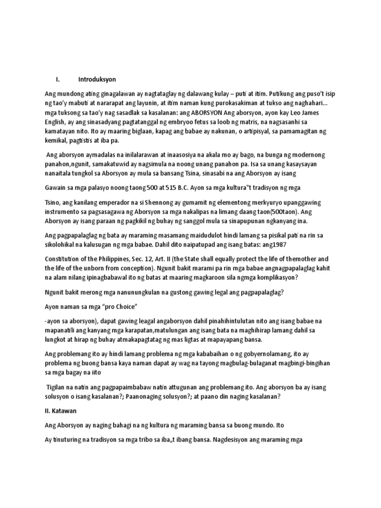 Abursyon Research Paper | PDF