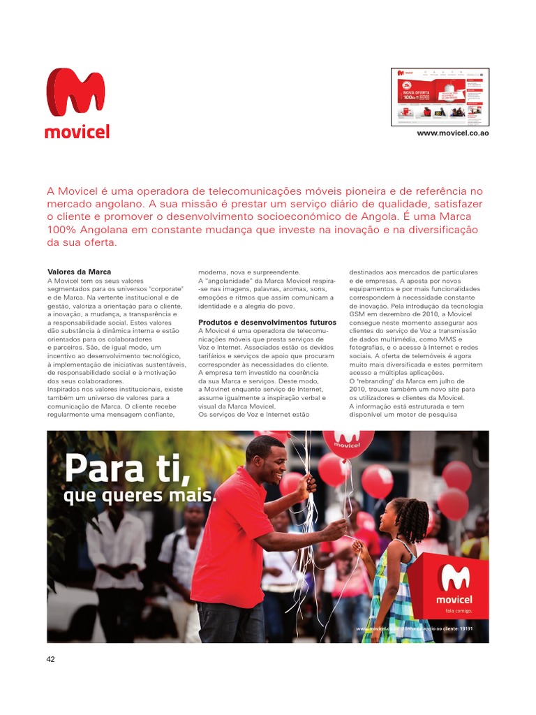 Movicel: Inovação e Liderança em Telecomunicações Angola | PDF | Marca ...