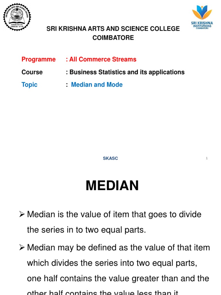 Median, Mode | PDF | Mode (Statistics) | Median