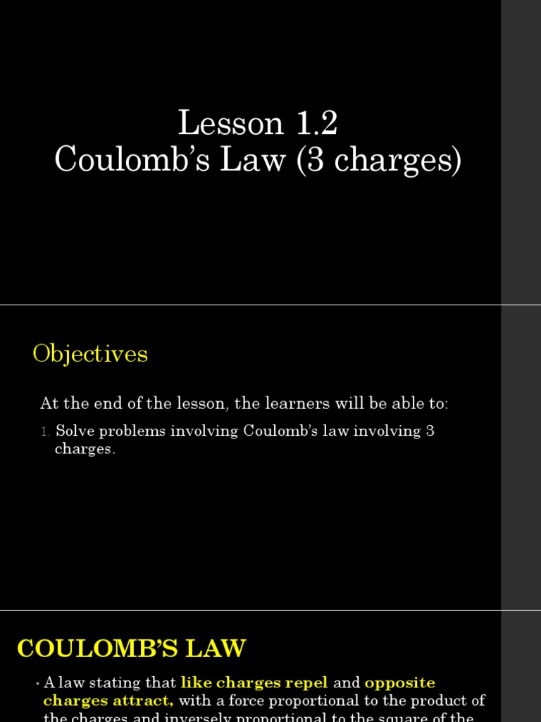 Coulomb's Law with Three Charges | PDF | Electric Charge | Phases Of Matter