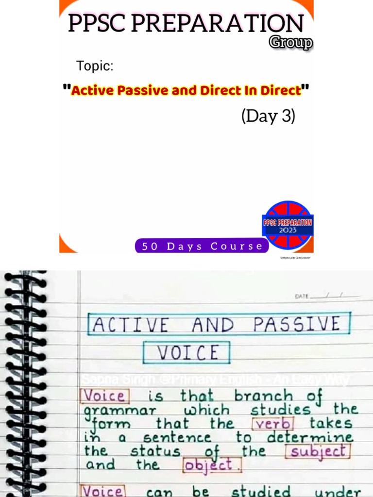 Active and Passive Voice Notes | PDF