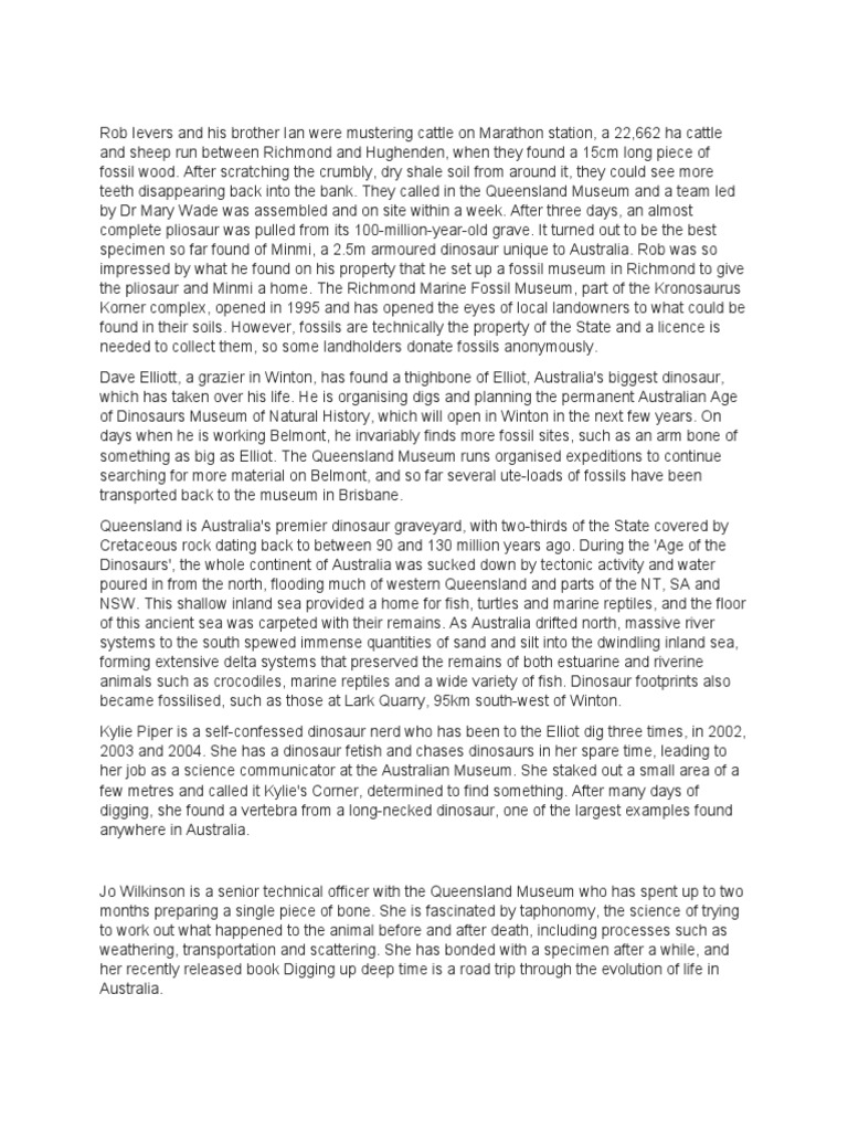 Dinosaur Essay | PDF | Paleontology | Earth Sciences
