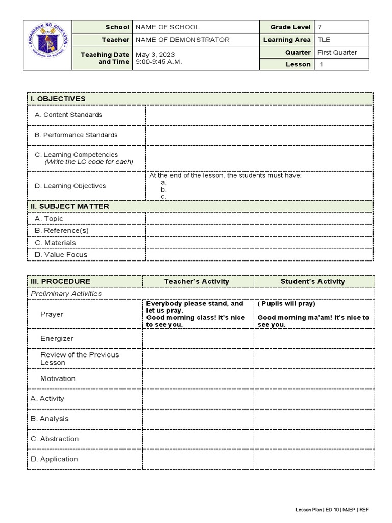 Lesson Plan Template | PDF