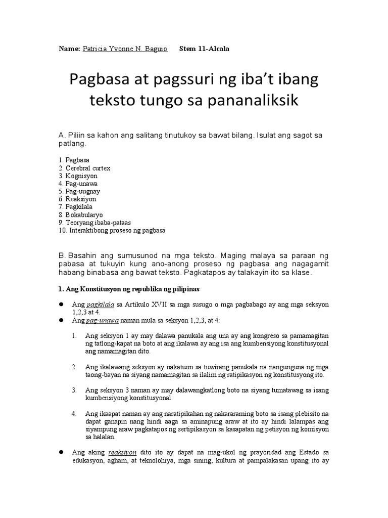 Baguio - PAGPAG | PDF