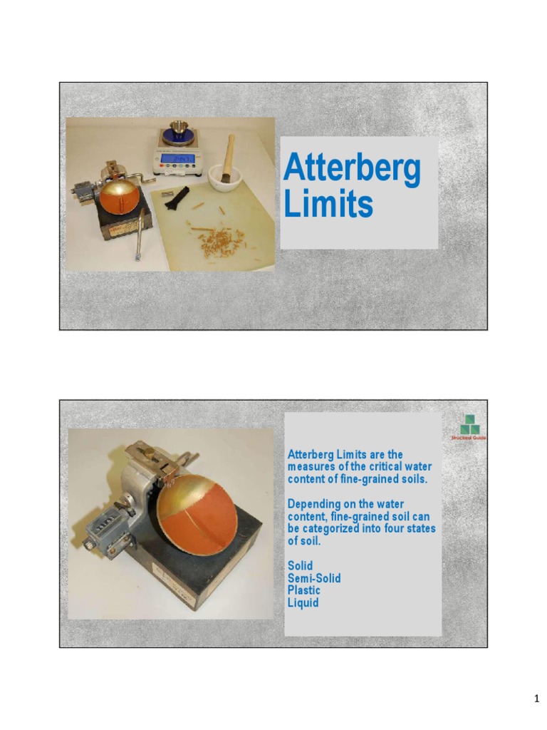 Atterberg Limits Pdf Geotechnical Engineering Applied And Interdisciplinary Physics