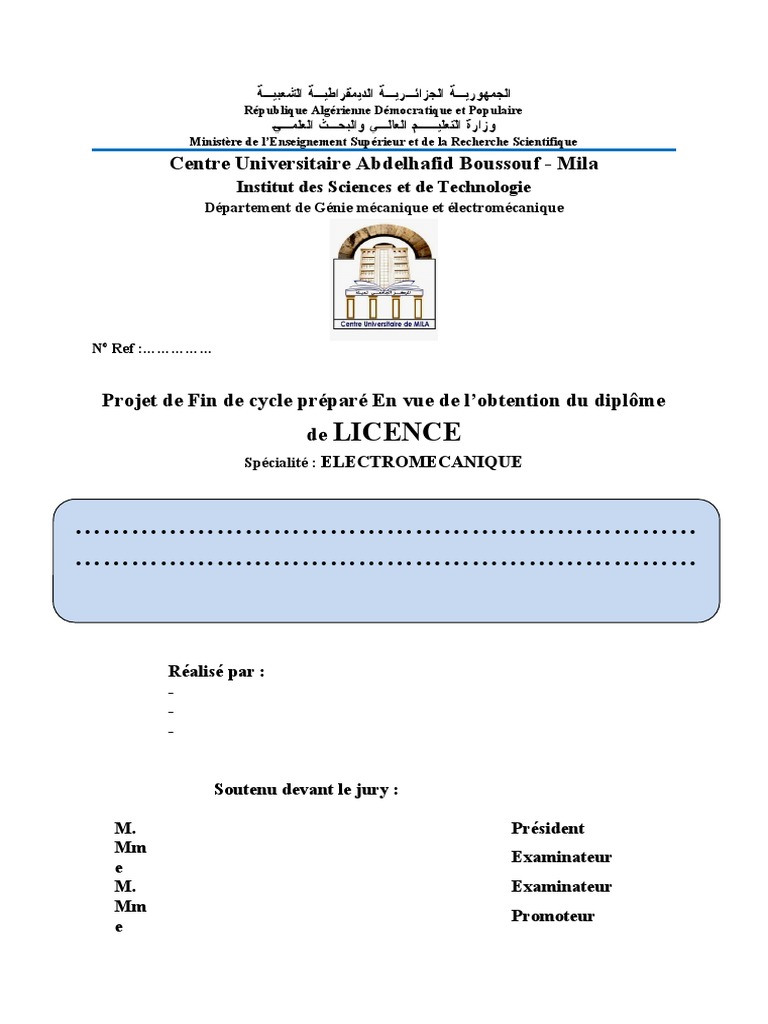 Modèle de Projet de Fin d'Études | PDF