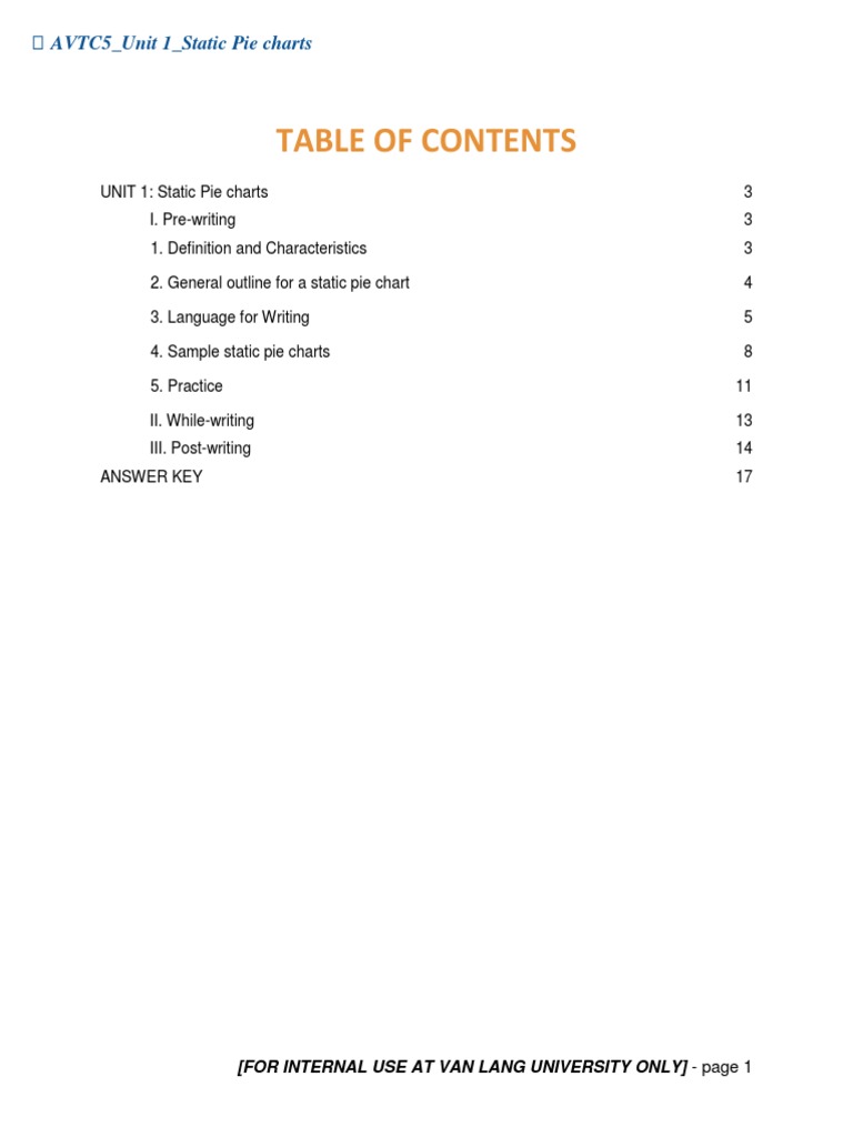 (Official) AVTC5 - Unit 1 - Static Pie Charts | PDF | Pie Chart | Noun