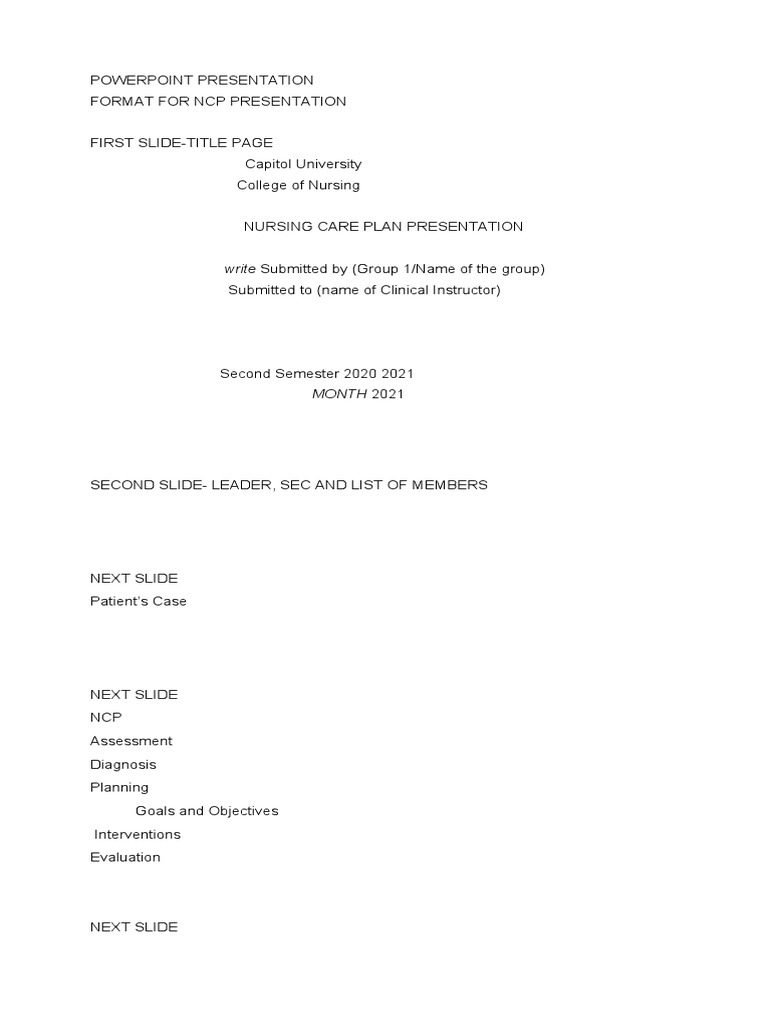 Format Powerpoint NCP Presentation | PDF