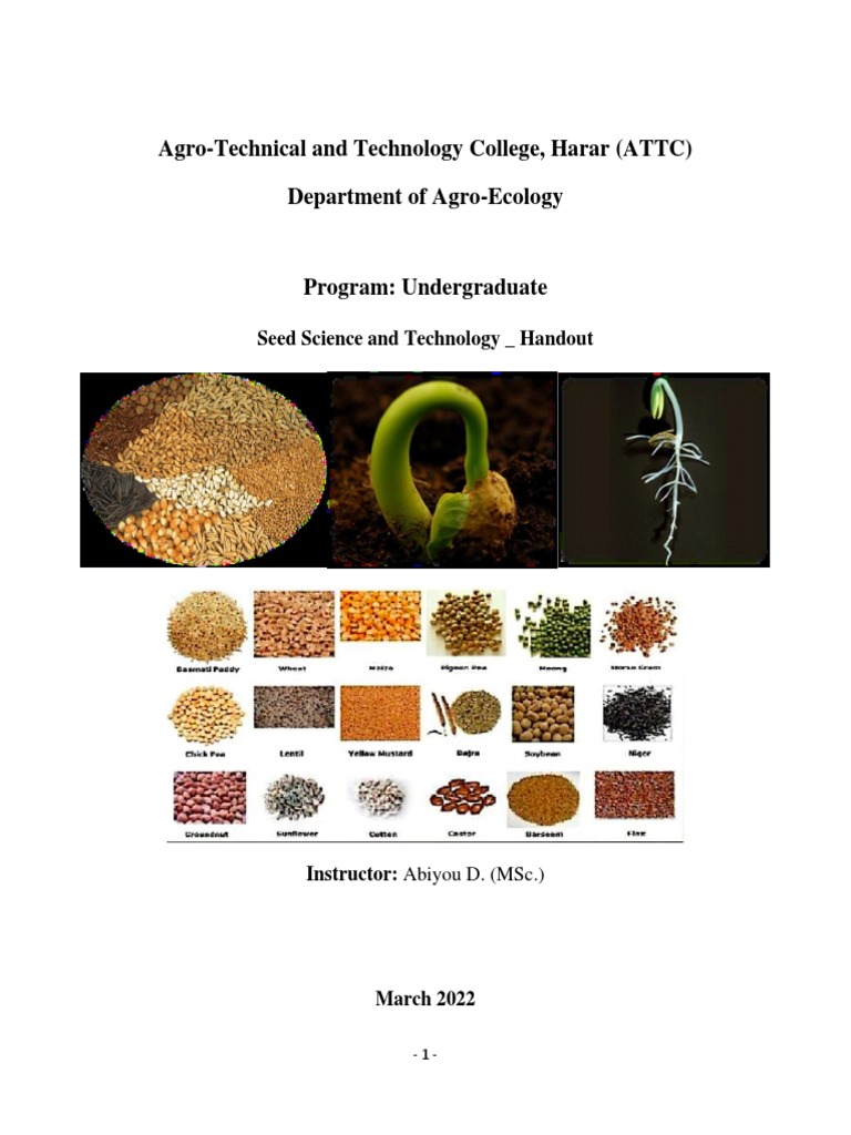 Seed Technology Note Final For Menshen | PDF | Seed | Flowers