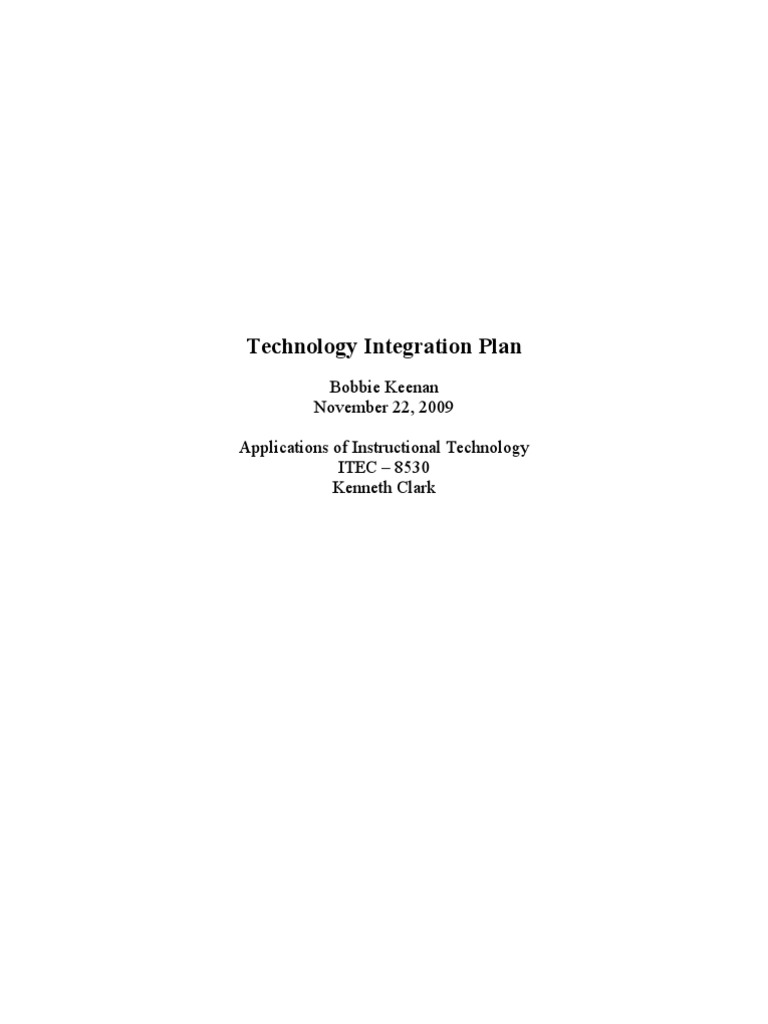 Technology Integration Plan | PDF | Reading Comprehension | Information ...
