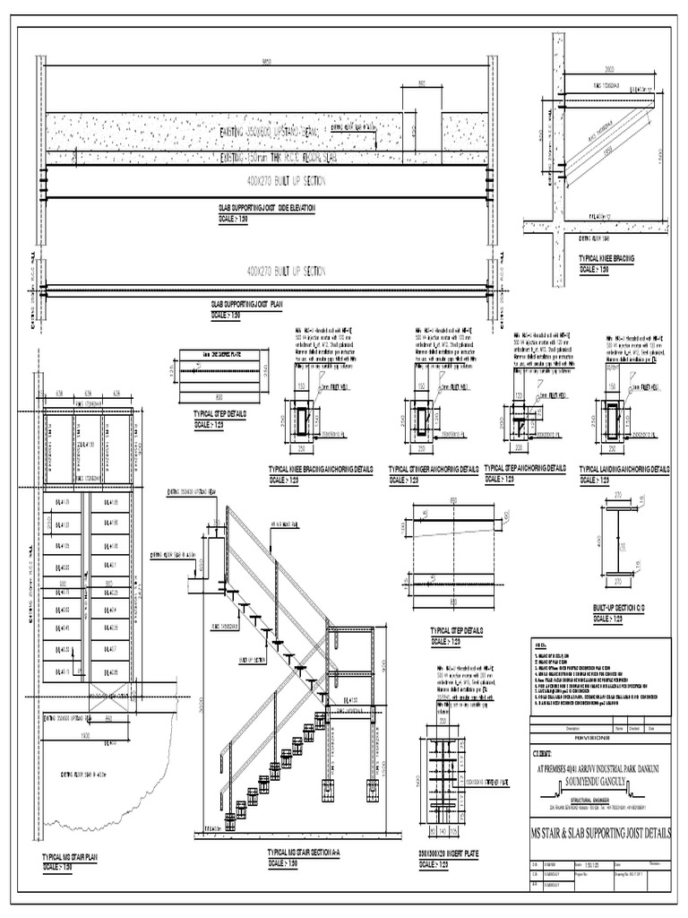 MS Stair & Slab Supporting Structure | PDF | Structural Engineering ...