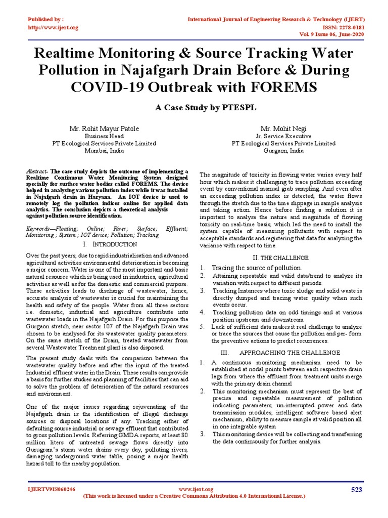 realtime-monitoring-source-tracking-water-pollution-in-najafgarh-drain ...