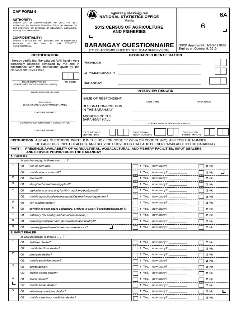 CAF 2012 Form 6 | PDF | Natural Disasters | Farms