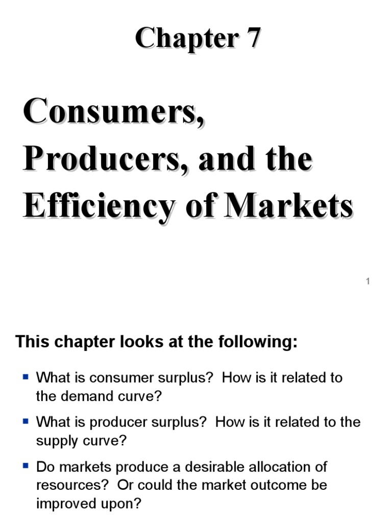 Mankiw Chapter 7 | PDF | Economic Surplus | Demand