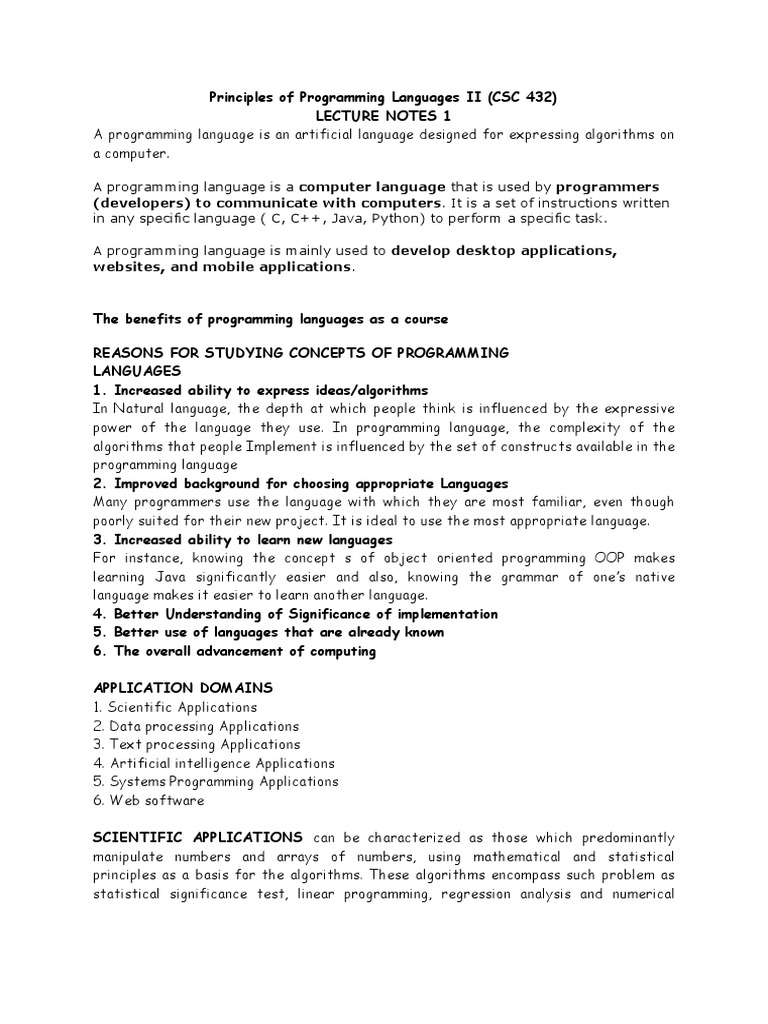 CSC 432 Lecture 1 | PDF | C Sharp (Programming Language) | Programming ... CSC 432 Lecture 1 | PDF | C Sharp (Programming Language) | Programming ...