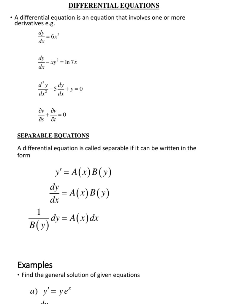 Differential Equations | PDF