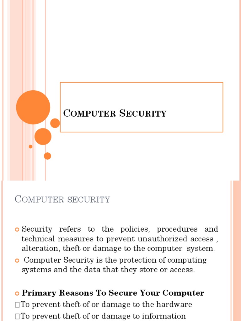 Computer Security | PDF | Computer Virus | Information Security