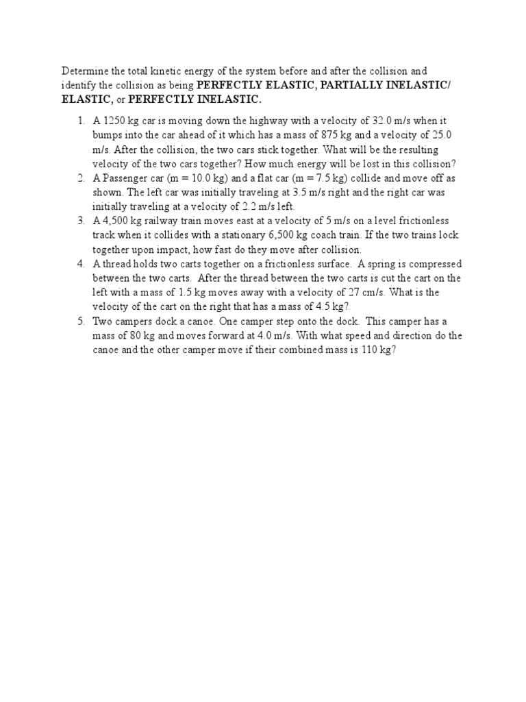 Collision Physics Problems | PDF