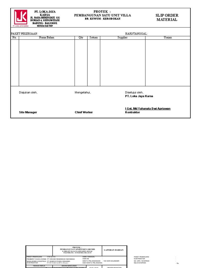 Dokumen - Tips - Form Laporan Harian Proyek Konstruksi | PDF