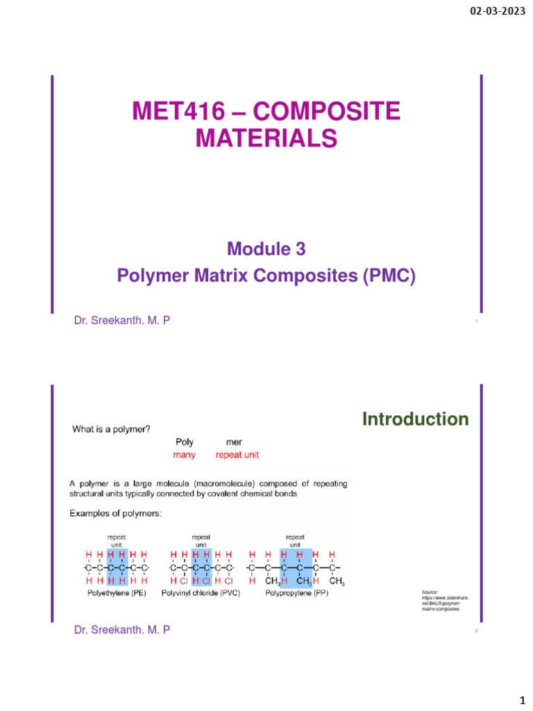 3 Met416 CM Module 3 | PDF | Composite Material | Thermoplastic