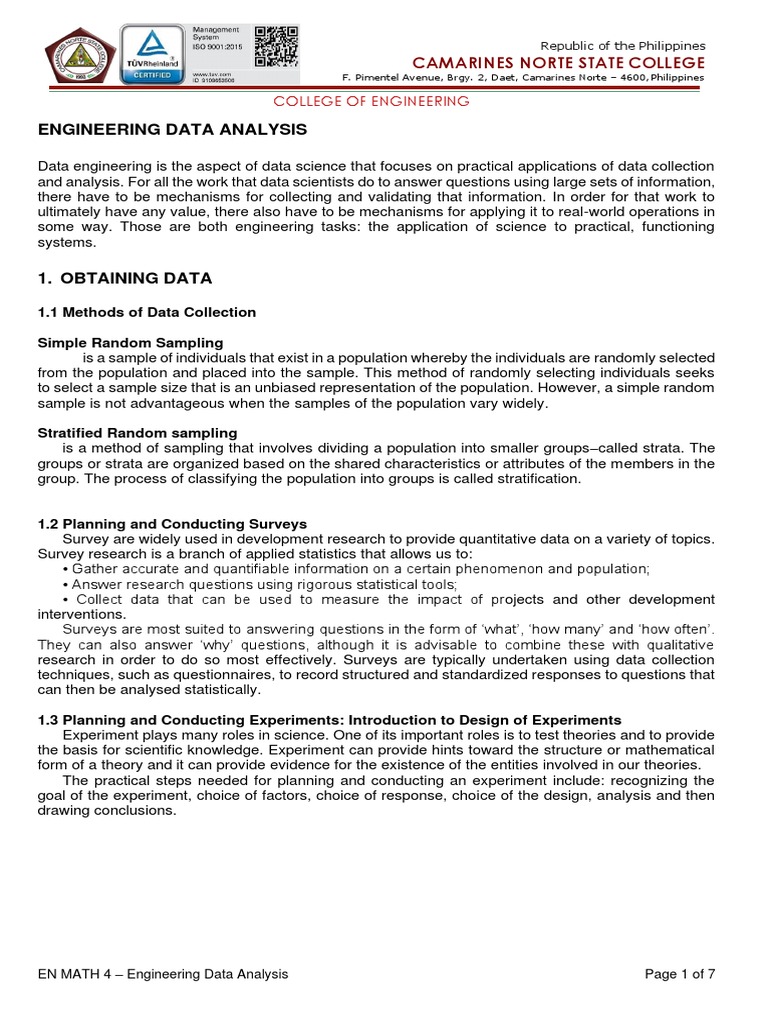 Lesson 1 (Obtaining Data) | PDF | Experiment | Sampling (Statistics)