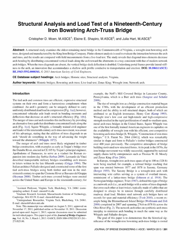 Structural Analysis and Load Test of A Nineteenth-Century Iron ...