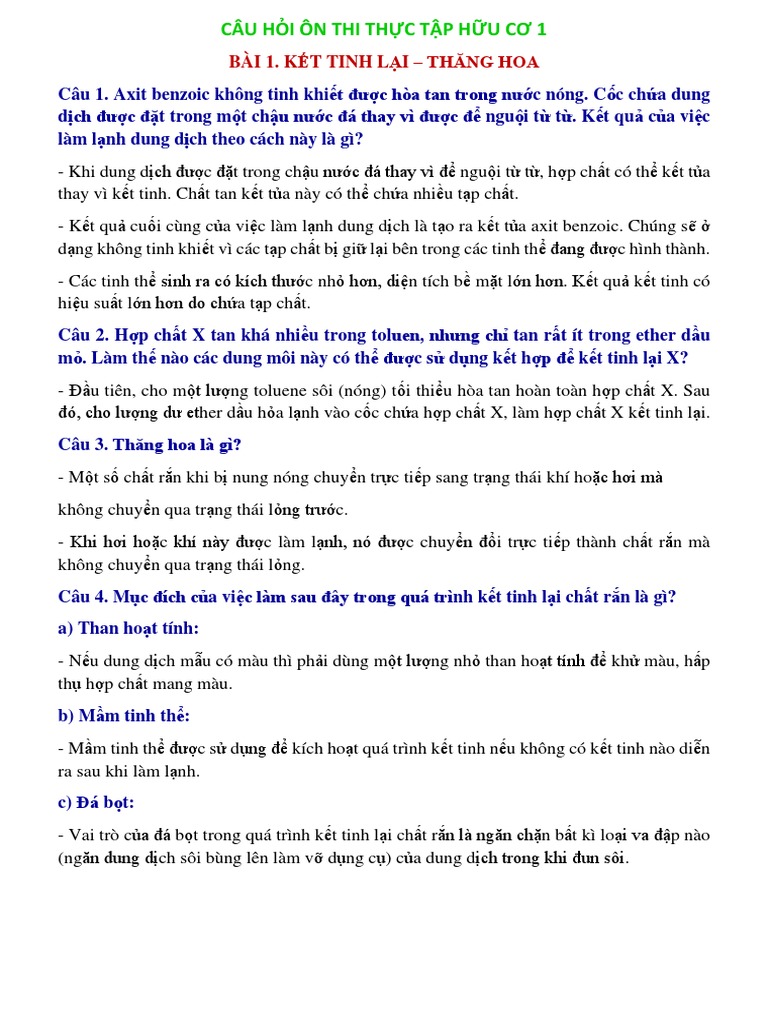 Câu hỏi ôn thi TTHC1 | PDF