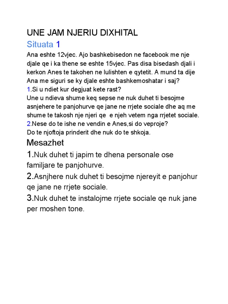 Une Jam Njeriu Dixhital | PDF