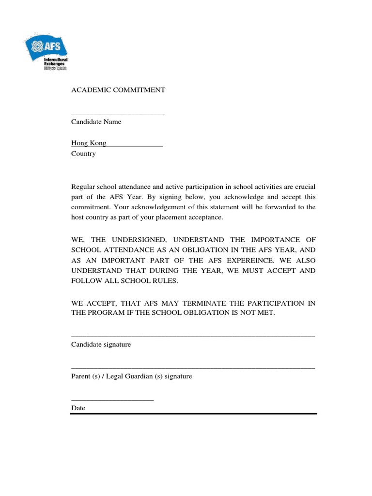 Form Academic Commitment | PDF | Career & Growth
