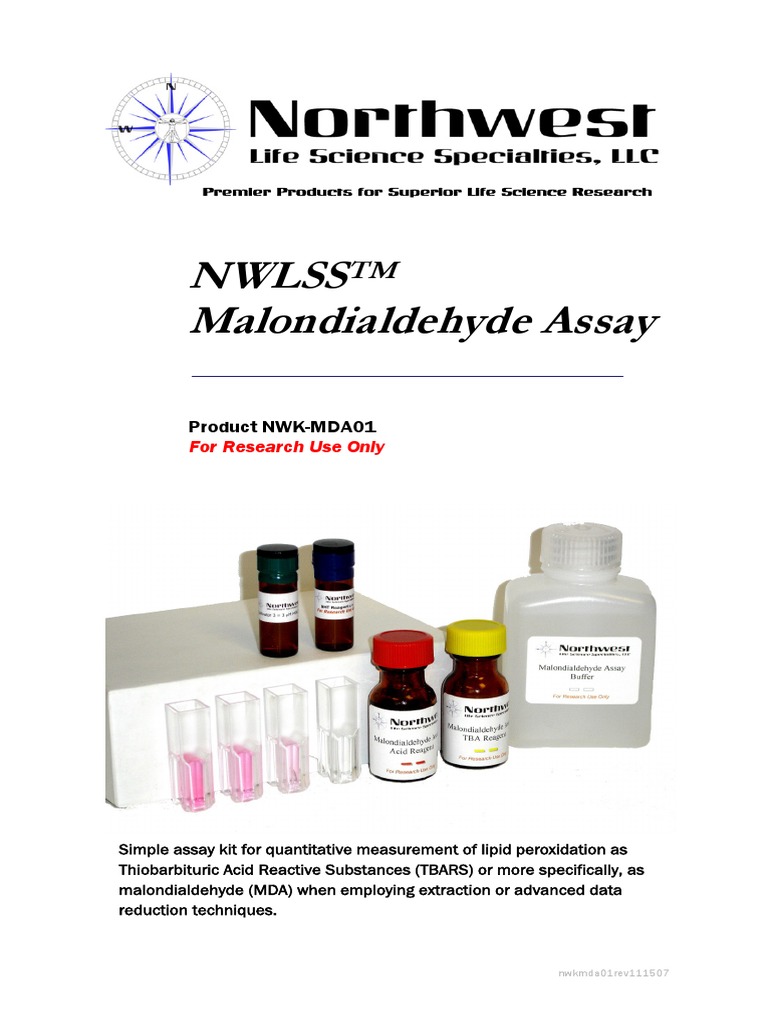 Nwk-Mda01 Single Point Tbars Protocol | PDF | Lipid Peroxidation ...