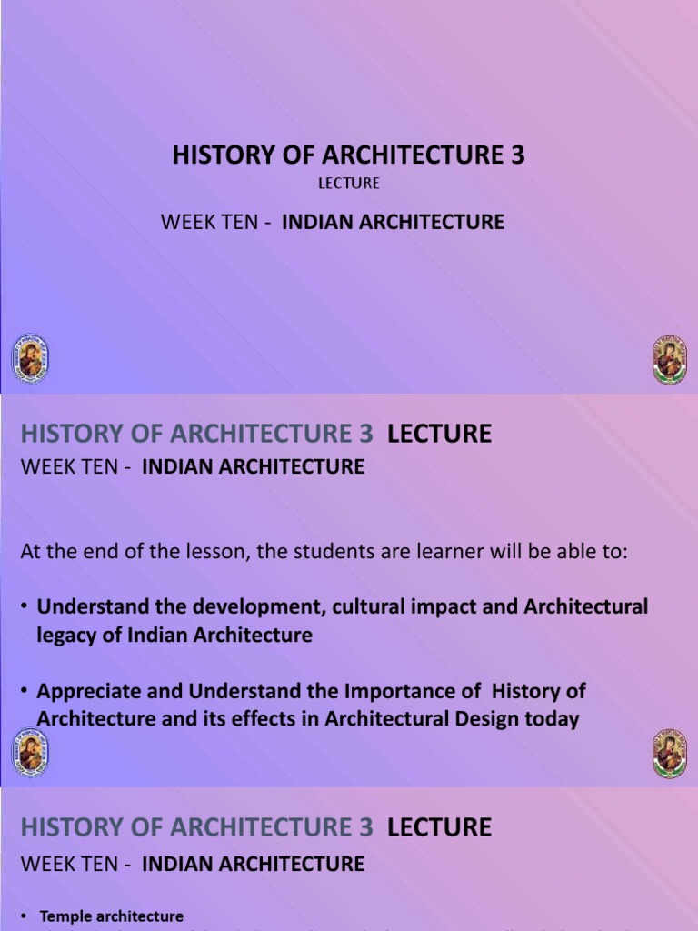 History of Architecture 3 - Week 10 - Lecture | PDF | Hindu Worship | Indian Religions