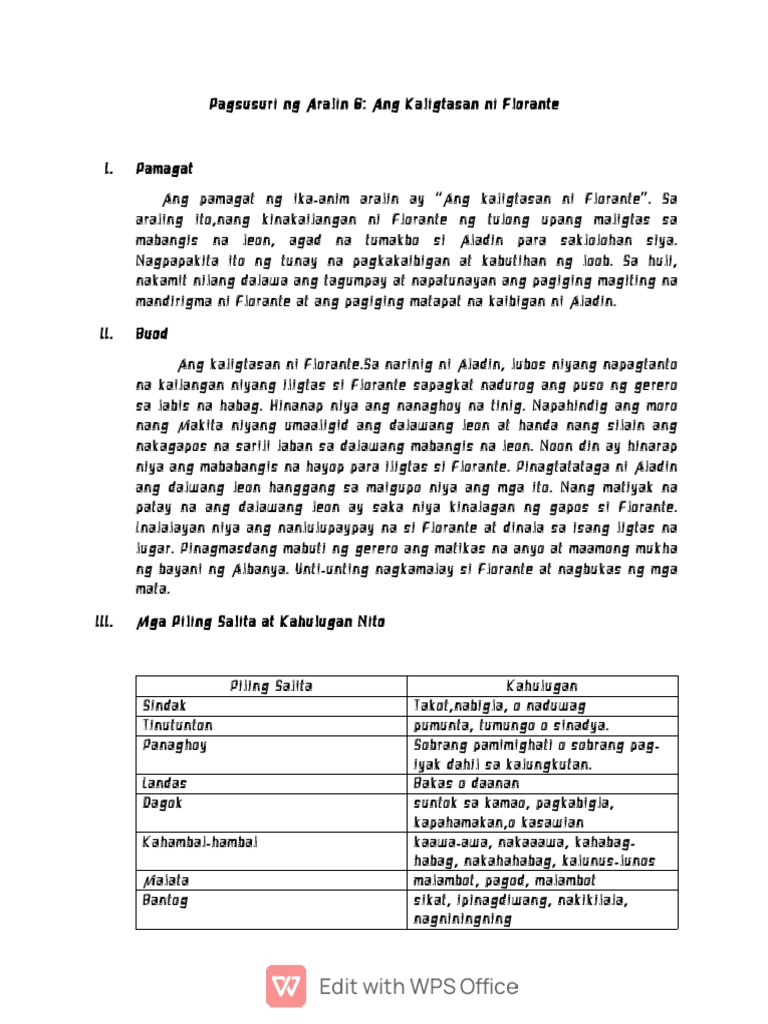 Pagsusuri NG Aralin 6 | PDF