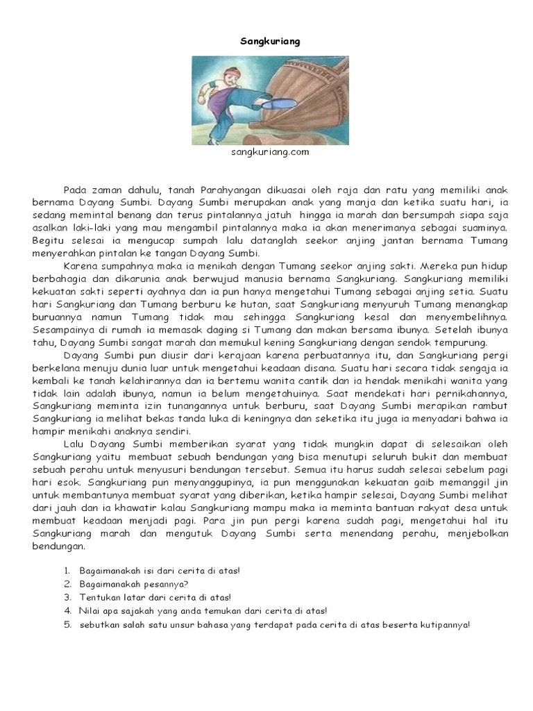 Ringkasan Cerita Sangkuriang | PDF