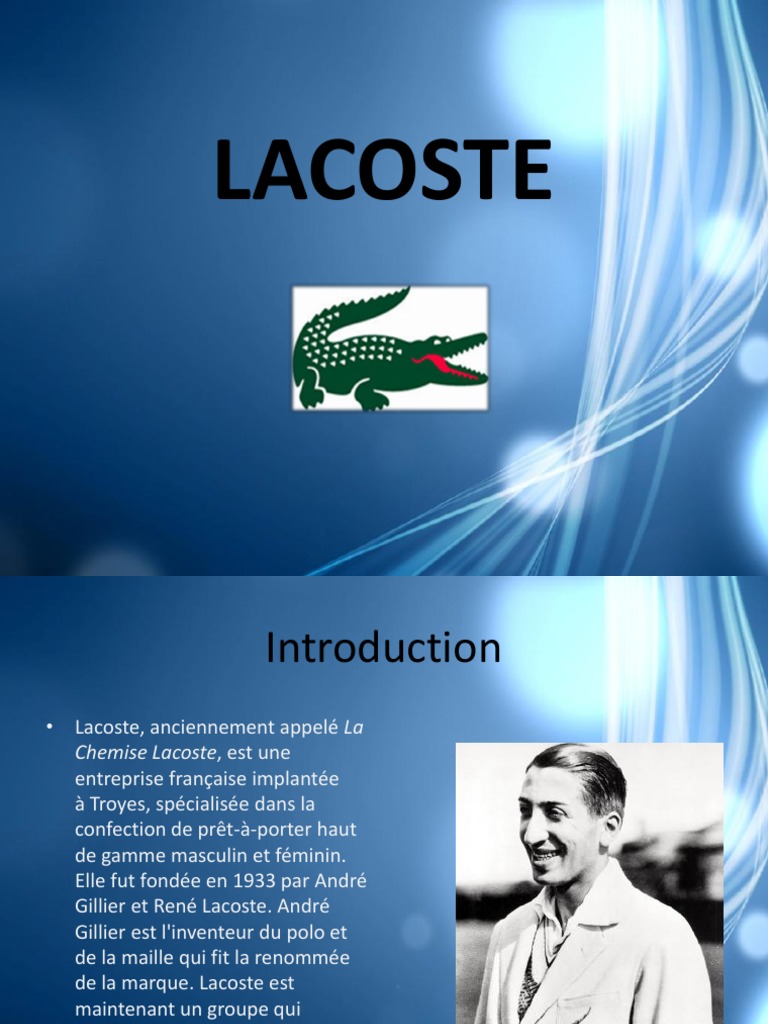 LACOSTE | PDF | Mode de vie