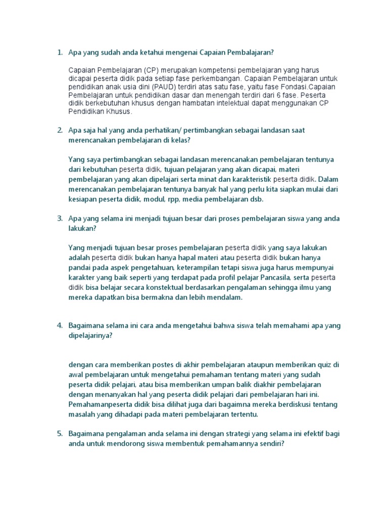 LK Hari Ke 4 Refleksi Diri | PDF