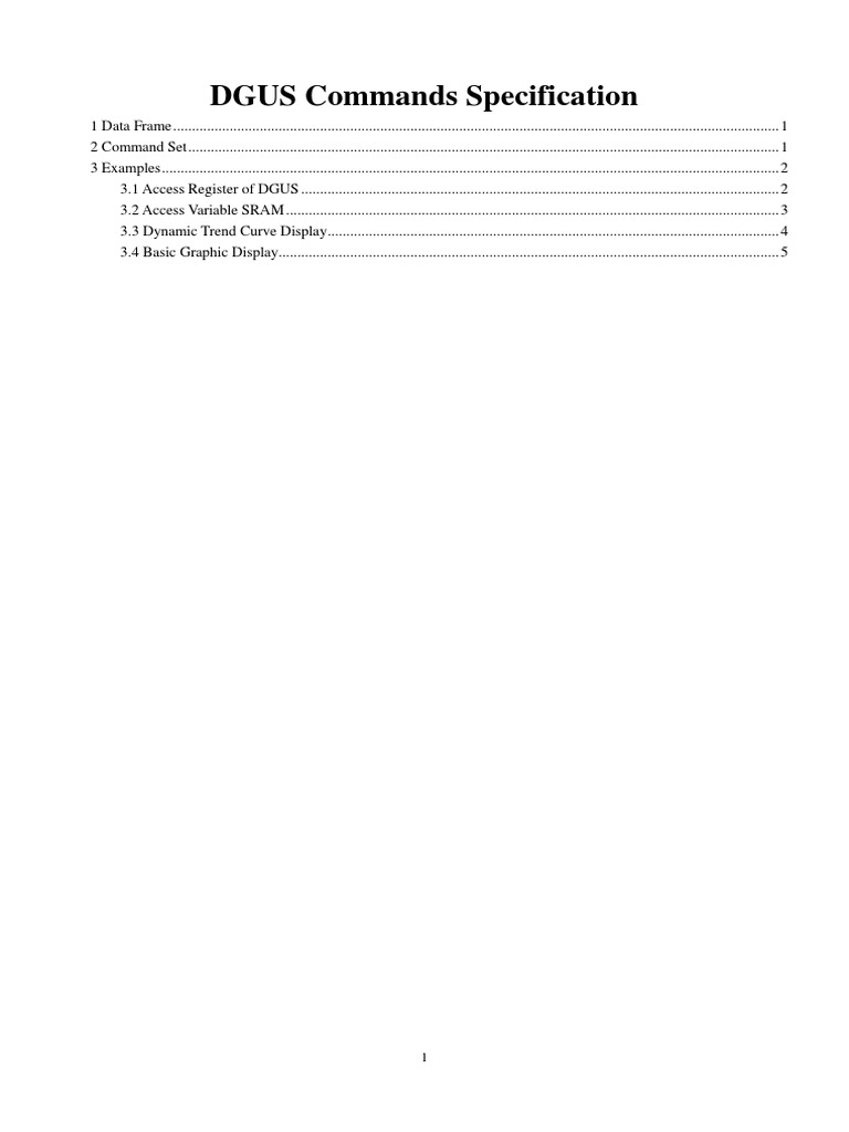 DGUS Commands Specification | PDF | Pointer (Computer Programming) | Variable (Computer Science)