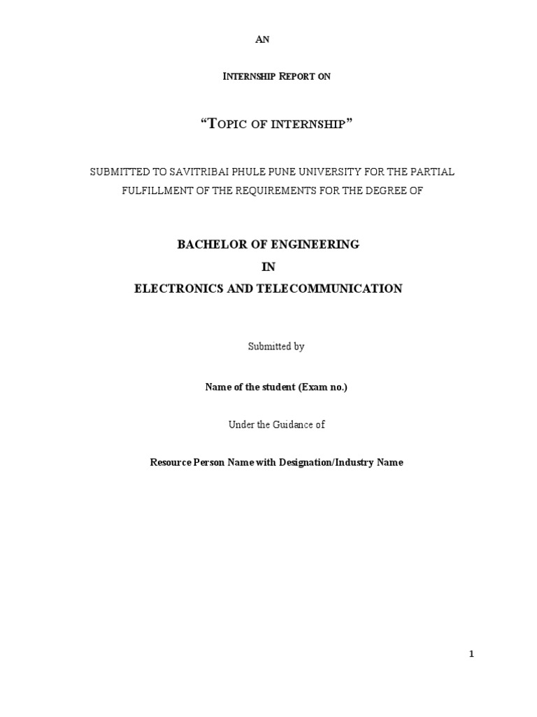 Electronics & Telecom Internship Report | PDF