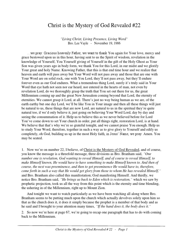 Christ Is The Mystery of God Revealed | PDF | Jesus | Resurrection Of Jesus