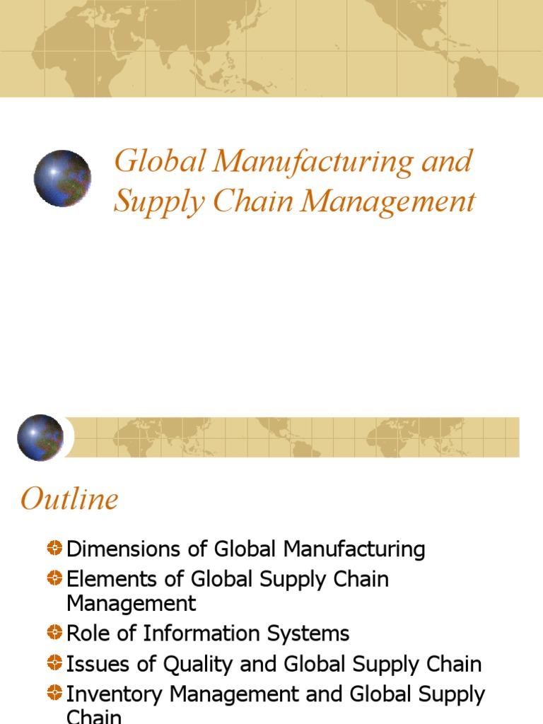 Global Manufacturing and Supply Chain Management | PDF | Supply Chain ...