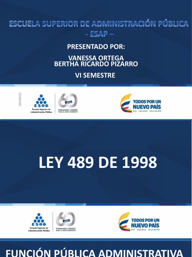 Presentación Ley 489 de 1998 | PDF