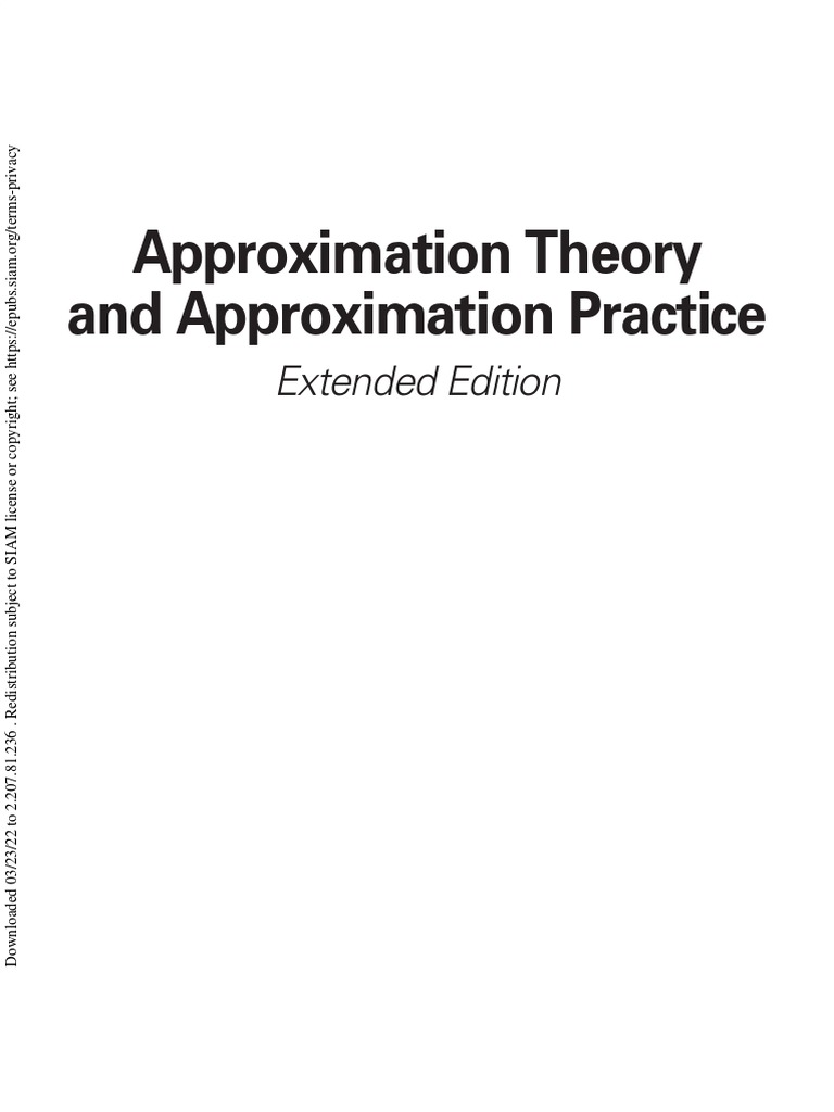 Approximation Theory & Practice | PDF | Ordinary Differential Equation | Interpolation