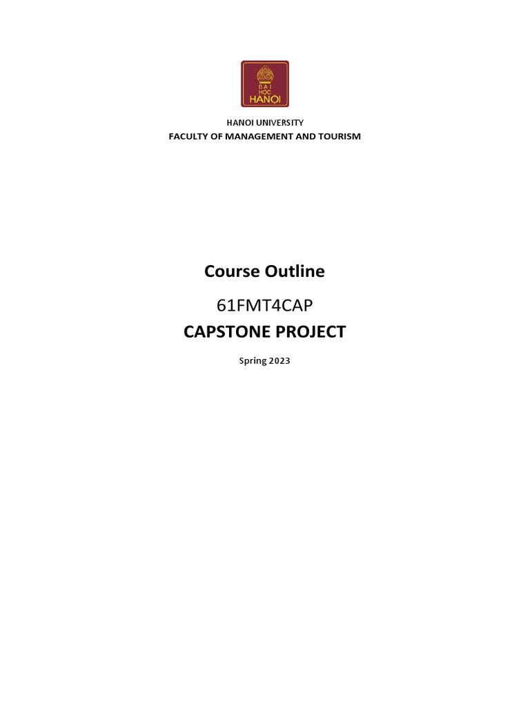 Capstone Project Course Outline 2023 | PDF | Financial Risk | Investing
