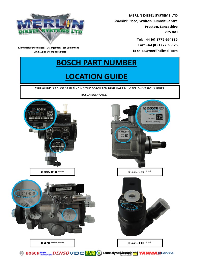 Bosch Part Number Location Guide | PDF