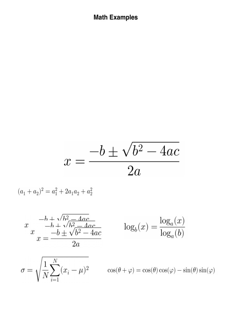 Math Equations (latex) | Pdf