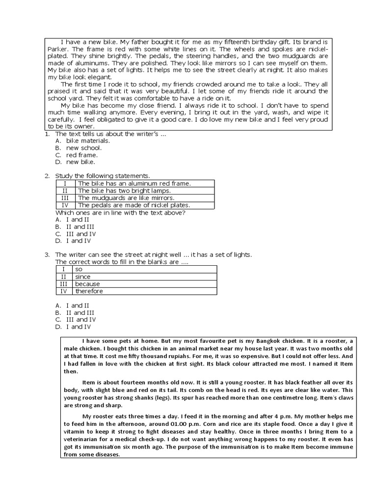 Soal Latihan Kelas 7 Descriptive Text | PDF