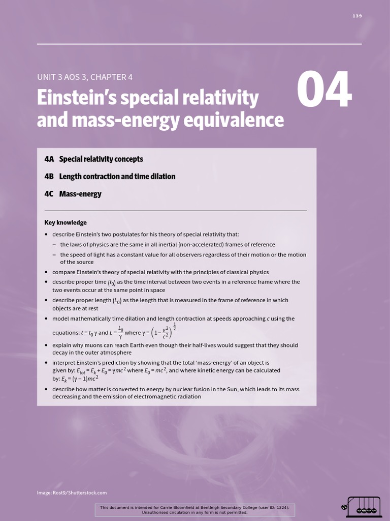 Special Relativity Ch4 | Download Free PDF | Special Relativity | Speed Of Light