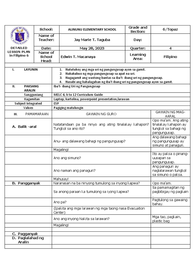 COT DLP IN Filipino 6 | PDF