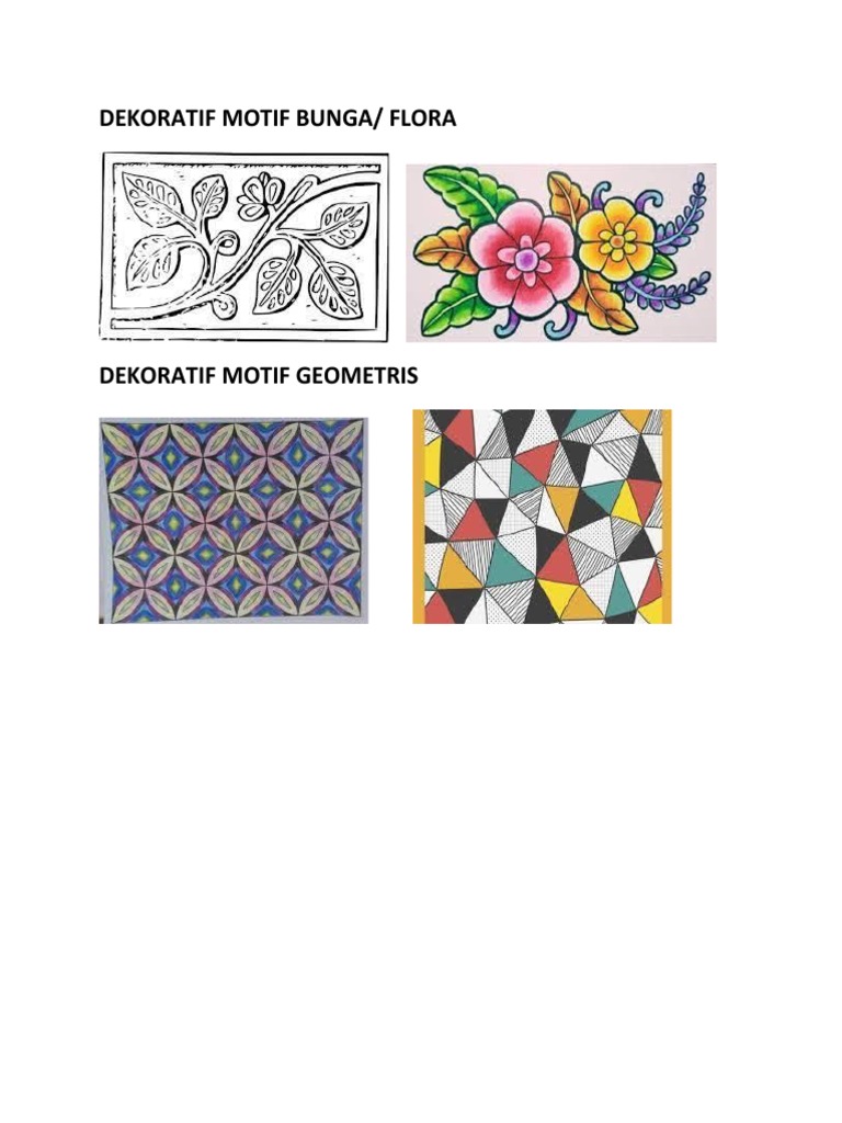 Motif Dekoratif: Bunga & Geometris | PDF